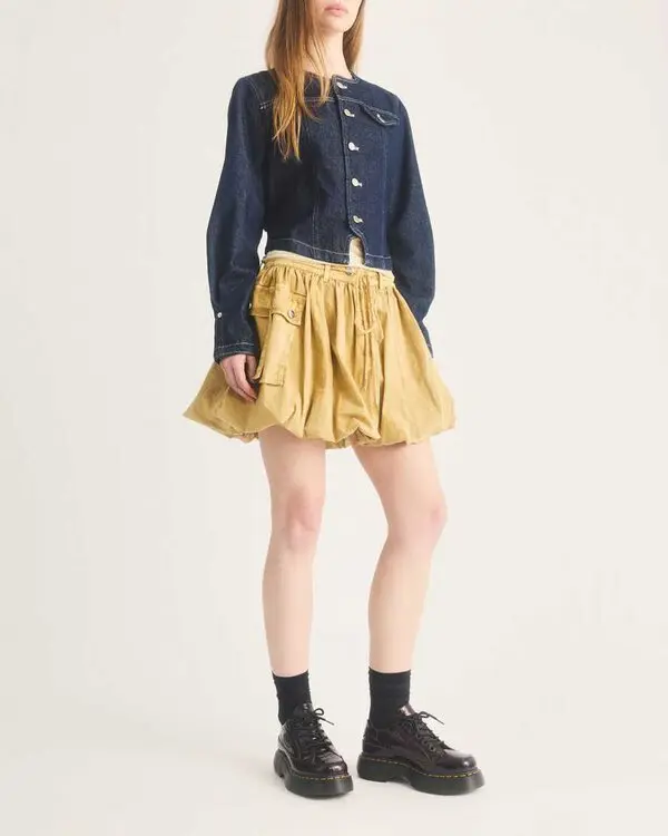 Dr. Martens Buzz 5-eye Croc Embossed Leather Shoes