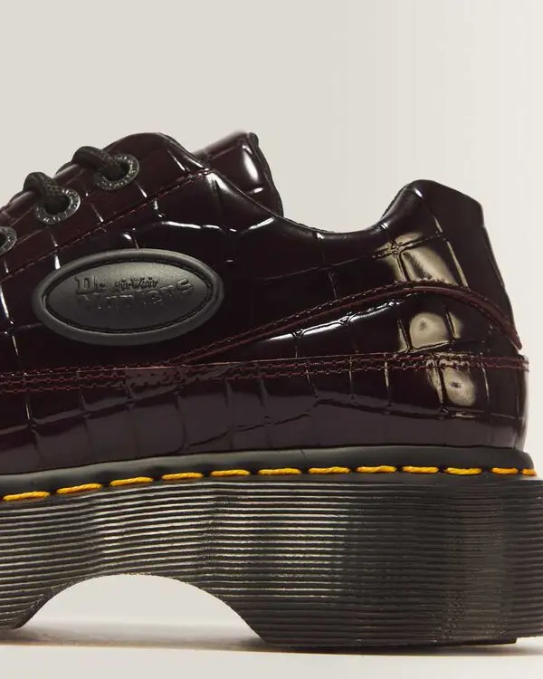Dr. Martens Buzz 5-eye Croc Embossed Leather Shoes