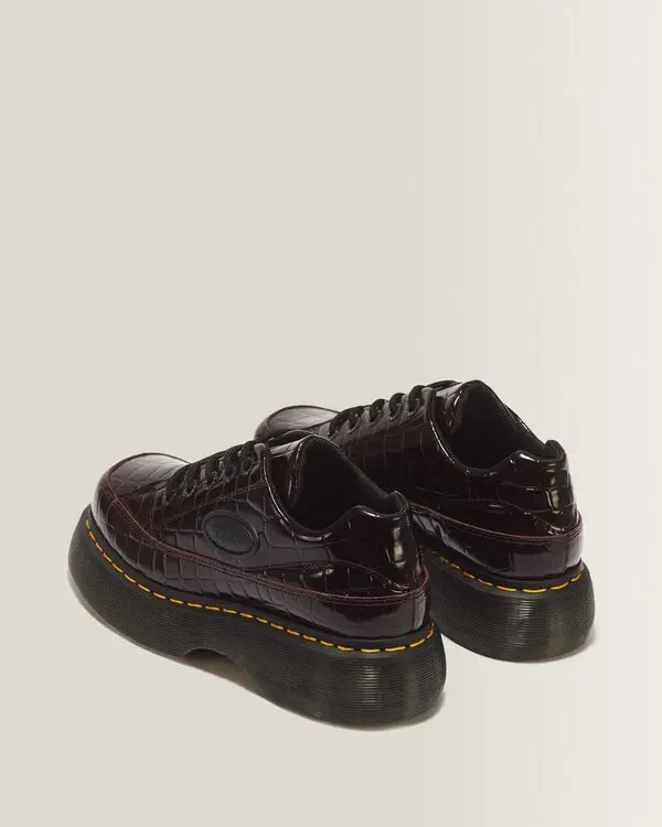 Dr. Martens Buzz 5-eye Croc Embossed Leather Shoes