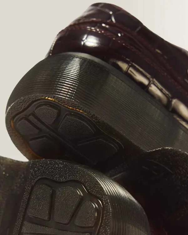 Dr. Martens Buzz 5-eye Croc Embossed Leather Shoes