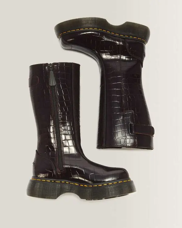 Dr. Martens Buzz Hi Croc Emboss Leather Boots