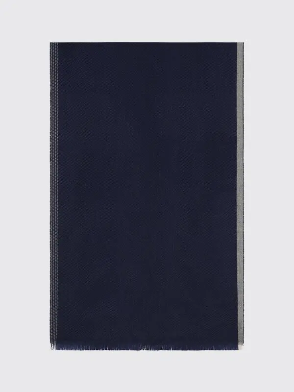 Brunello Cucinelli Scarf In A Fine Wool And Cashmere Blend - Blue