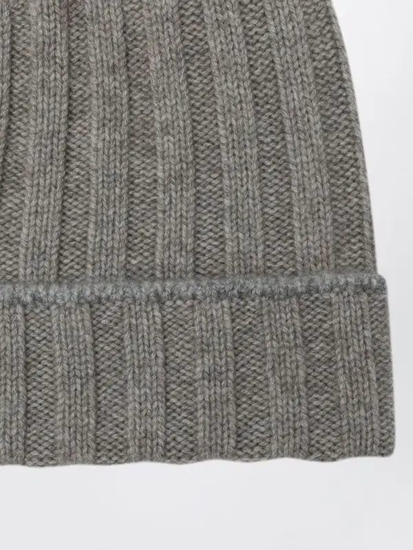 Brunello Cucinelli Rib-knit Pure Cashmere Beanie - Grey