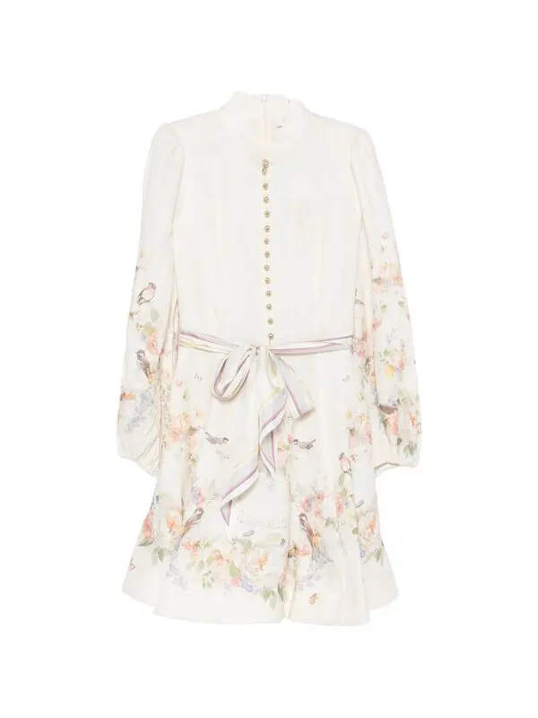Zimmermann Valiant Linen Mini Dress - White