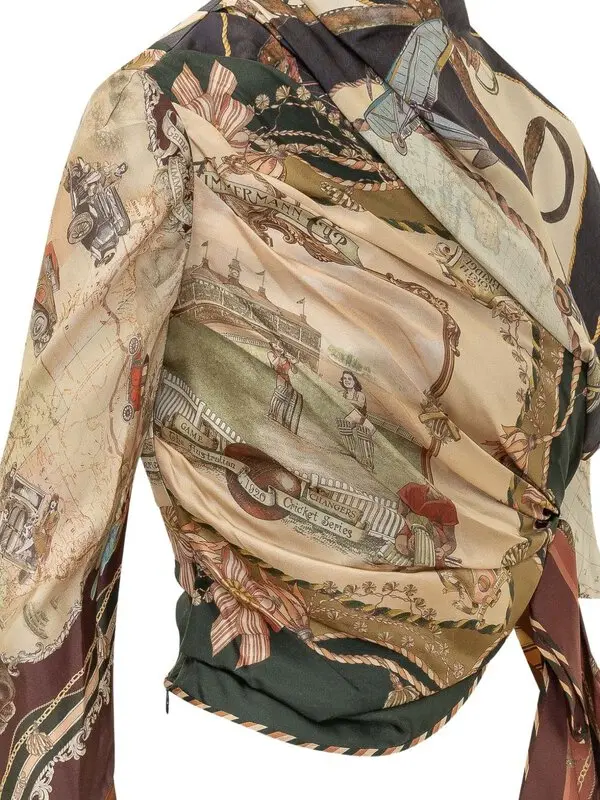 Zimmermann Valiant Printed Silk Top - Brown