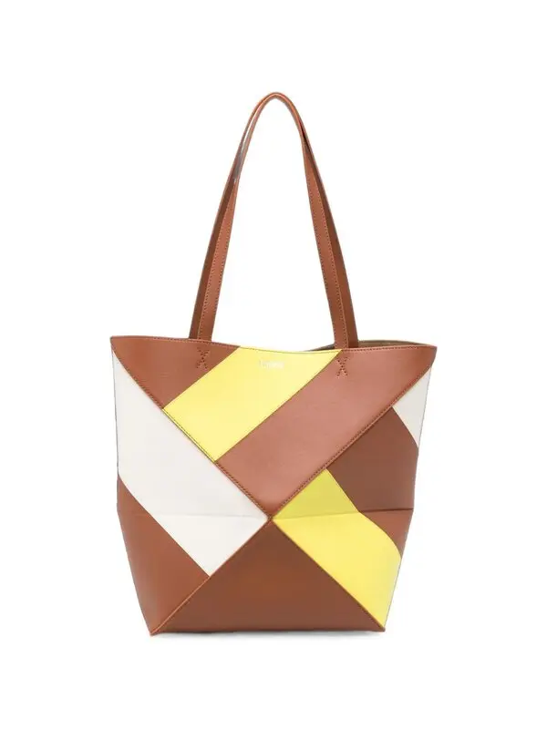 Loewe Puzzle Fold Graphic Medium Tote - Brown