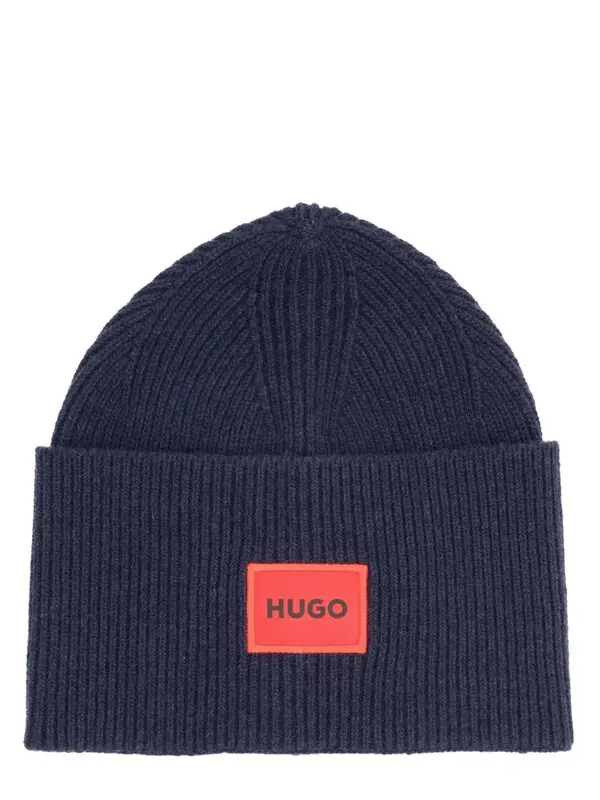 Hugo Ribbed Beanie - Blue