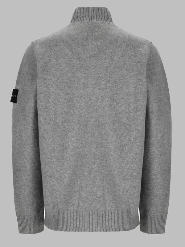 Stone Island Maglia Con Bottoni E Patch Logo