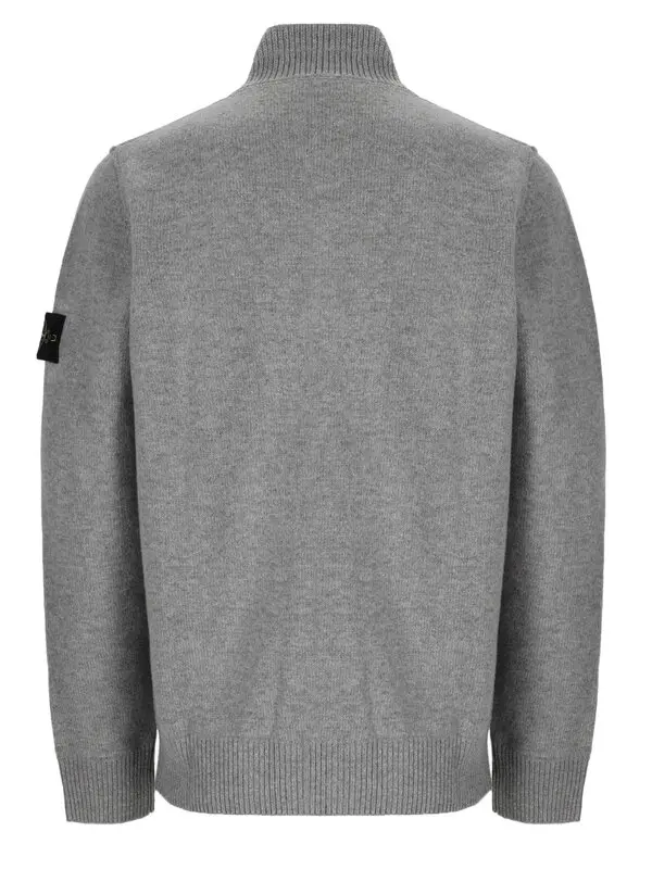 Stone Island Maglia Con Bottoni E Patch Logo