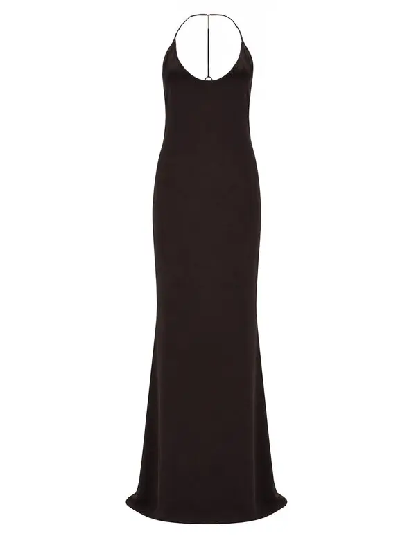 TOM FORD Silk Satin Long Dress - Brown