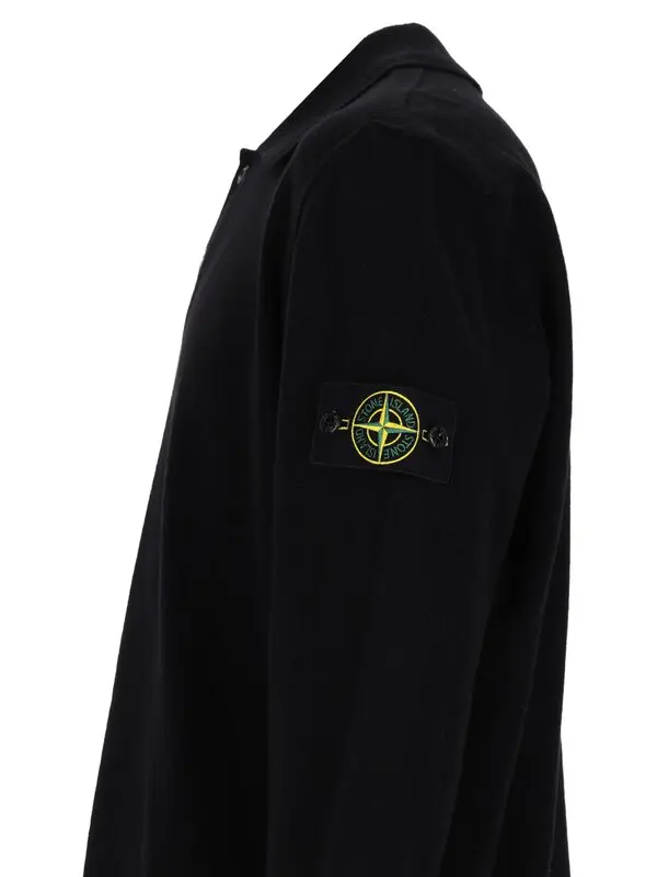 Stone Island Polo In Maglia Con Patch Logo