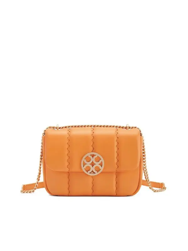 ORANGE CUBE Square Stitch Flap Bag - Orange