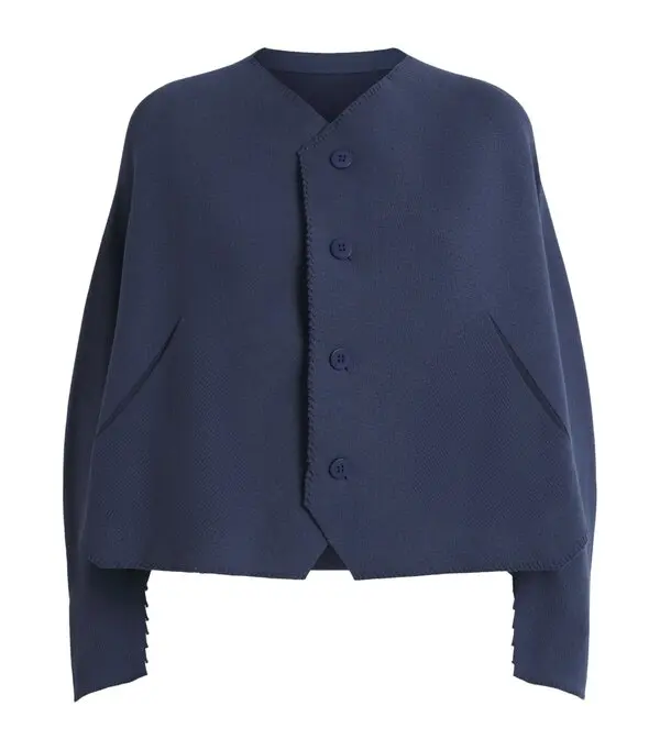 Issey Miyake Campagne Cardigan - Blue