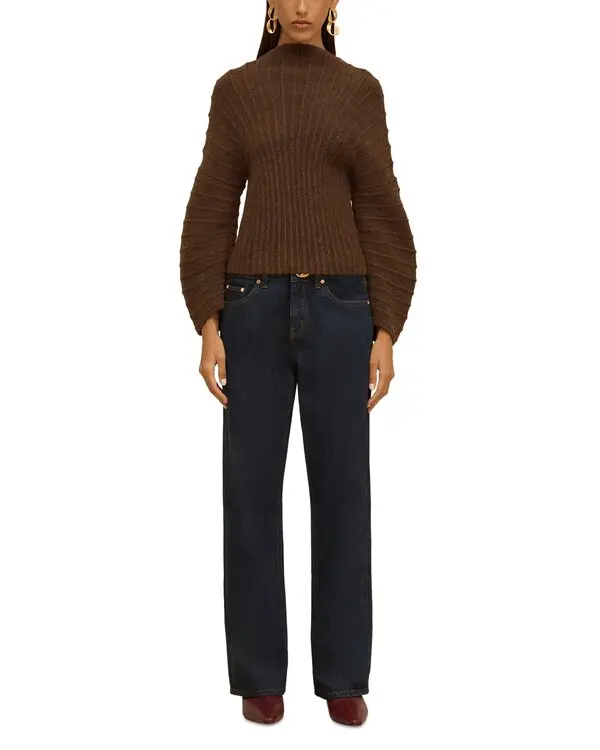 Cult Gaia Araki Mock Neck Sweater Top