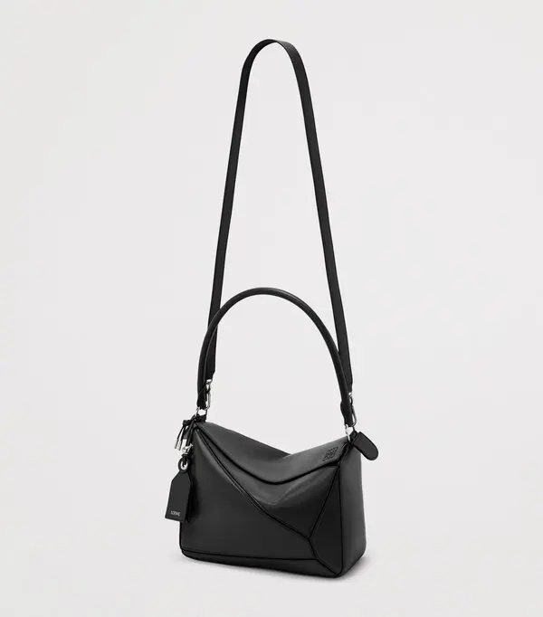Loewe Medium Leather Featherlight Puzzle Top-handle Bag - Black