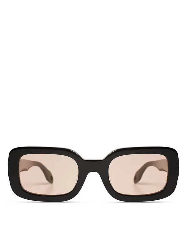 ELISA JOHNSON Lexi Rectangular Sunglasses, 53mm - Gloss Black