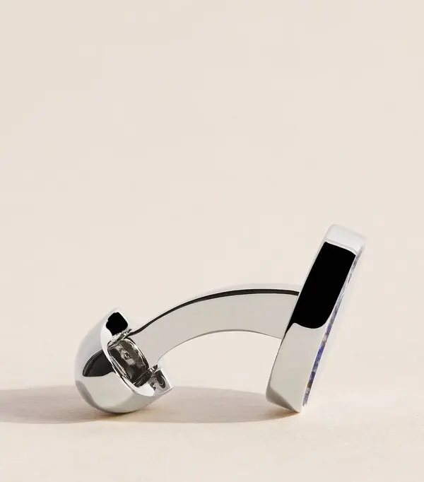 BABETTE WASSERMAN LONDON Rhodium-plated Sodalite Deco Cufflinks