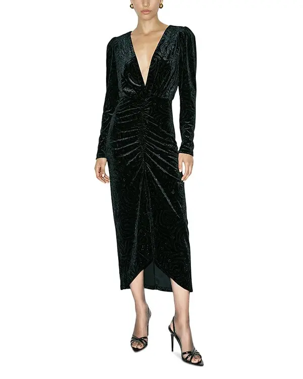 Ronny Kobo Kellan Ruched Midi Dress