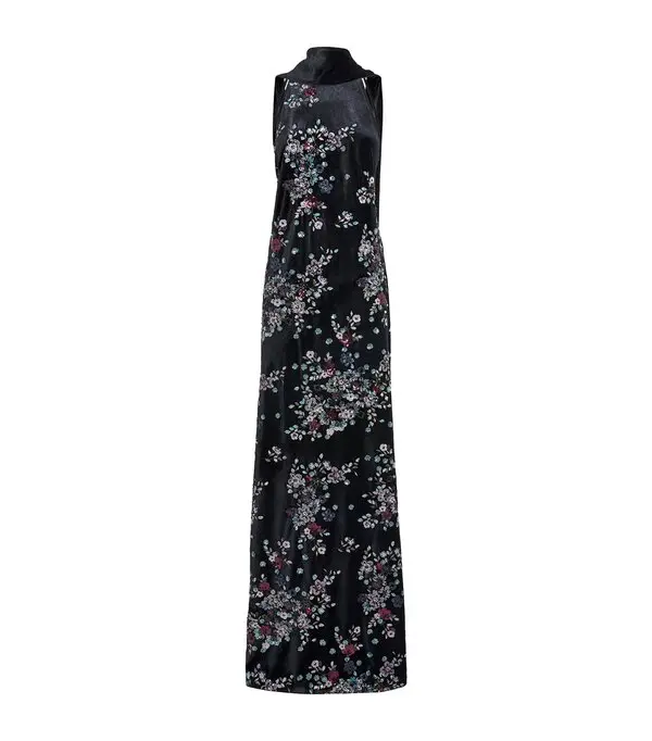 Talbot Runhof Velvet Floral Sequin Gown