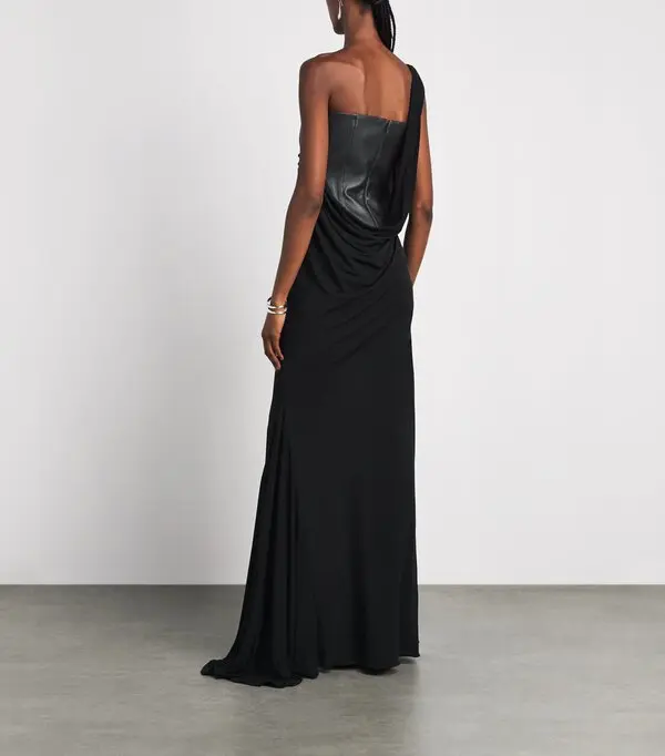 Alex Perry Leather-jersey Asymmetric Gown