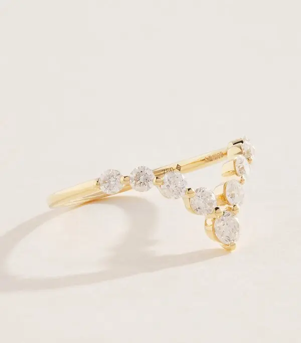 PERSEE Gold And Diamond Wave Dome Ring