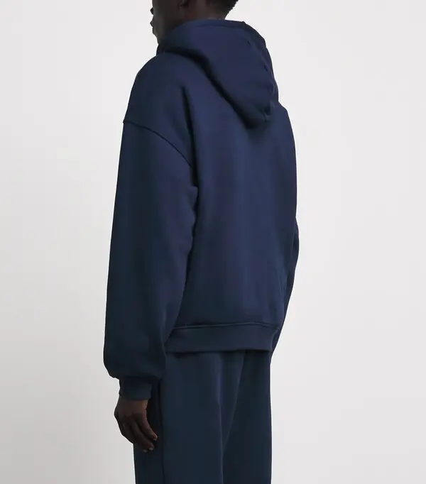 SKIMS Fleece Lounge Relaxed Zip-up Hoodie - Navy