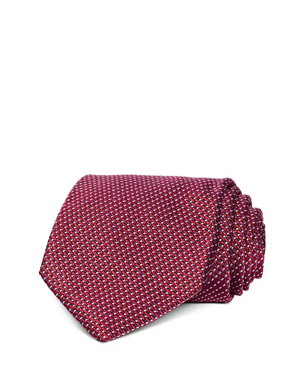 David Donahue Jacquard Classic Silk Blend Neck Ties - Red