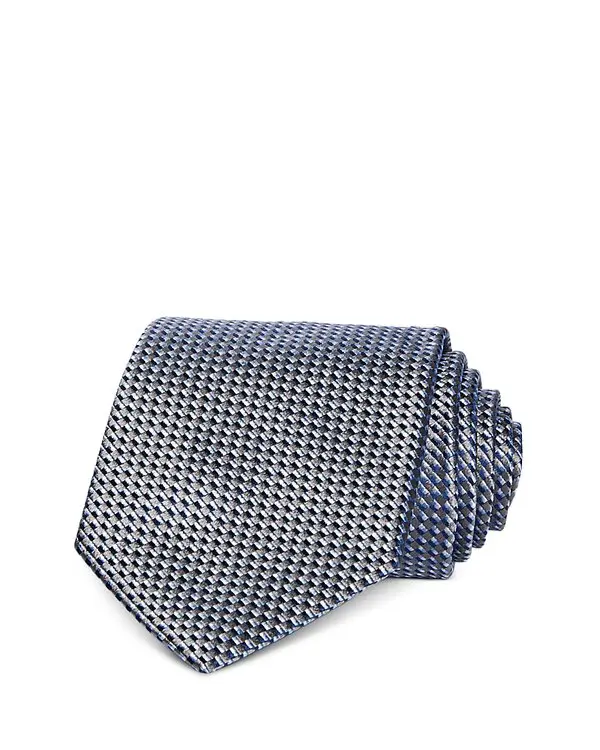 David Donahue Jacquard Classic Silk Tie - Gray