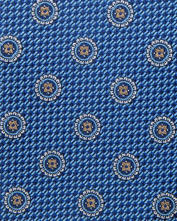 David Donahue Medallion Classic Silk Tie - Blue