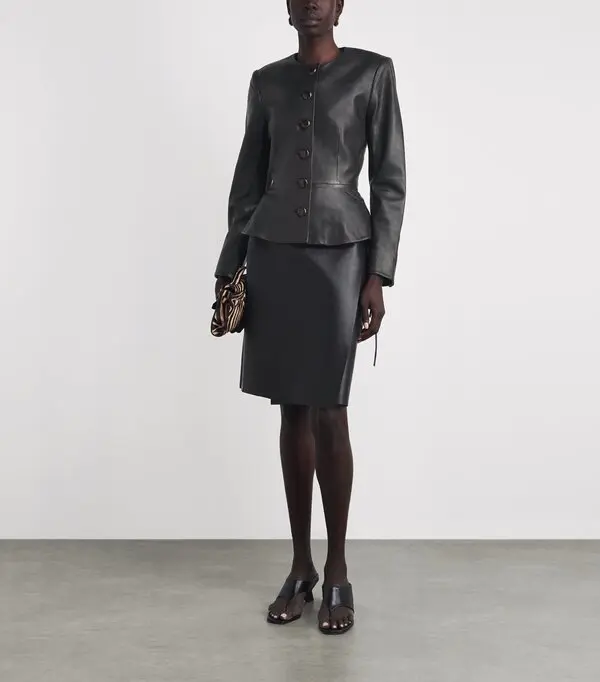 Veronica Beard Lambskin Quinn Peplum Jacket