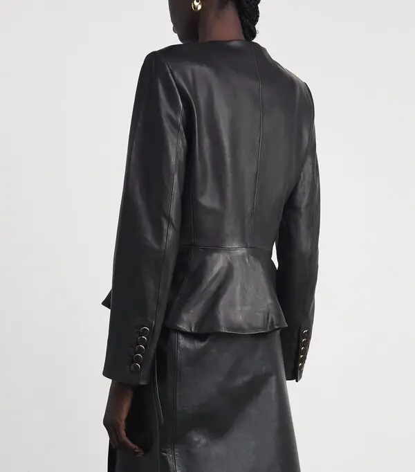 Veronica Beard Lambskin Quinn Peplum Jacket