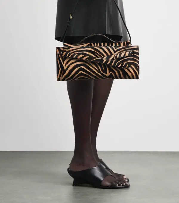 Veronica Beard Calf Hair Dash Top-handle Bag - Brown