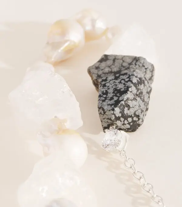 Completedworks Quartz And Obsidian Choker