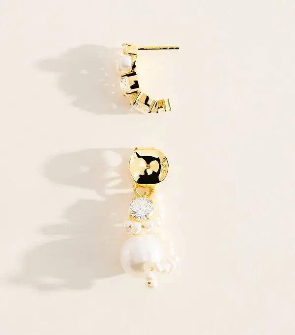Completedworks Cubic Zirconia Freshwater Pearl Adjustable Drop Earrings