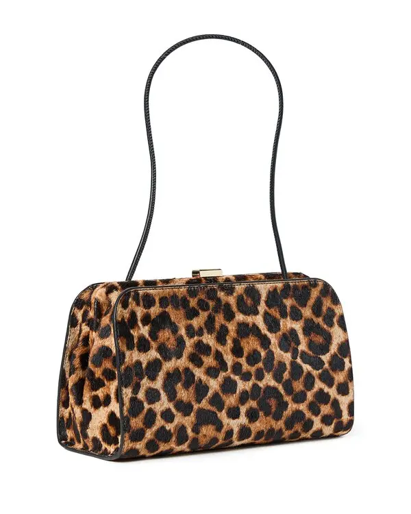 LOEFFLER RANDALL Zella Small Leopard Print Calf Hair Clutch