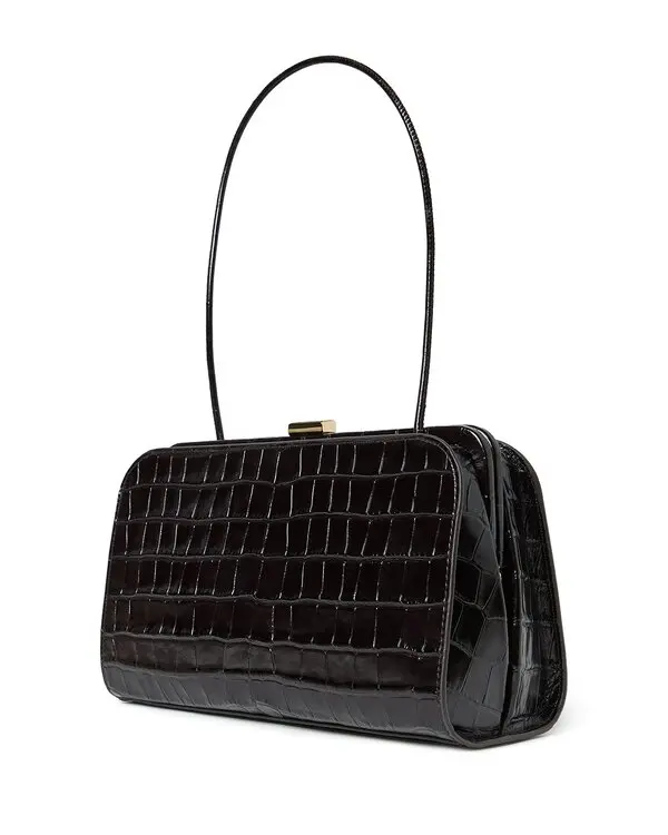 LOEFFLER RANDALL Zella Small Embossed Leather Clutch