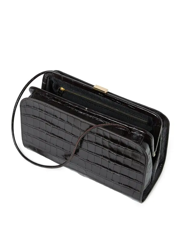 LOEFFLER RANDALL Zella Small Embossed Leather Clutch