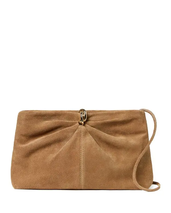 LOEFFLER RANDALL Corrine Small Gathered Suede Clutch