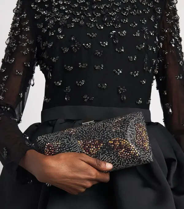Rodo Suede-effect Embellished Clutch Bag