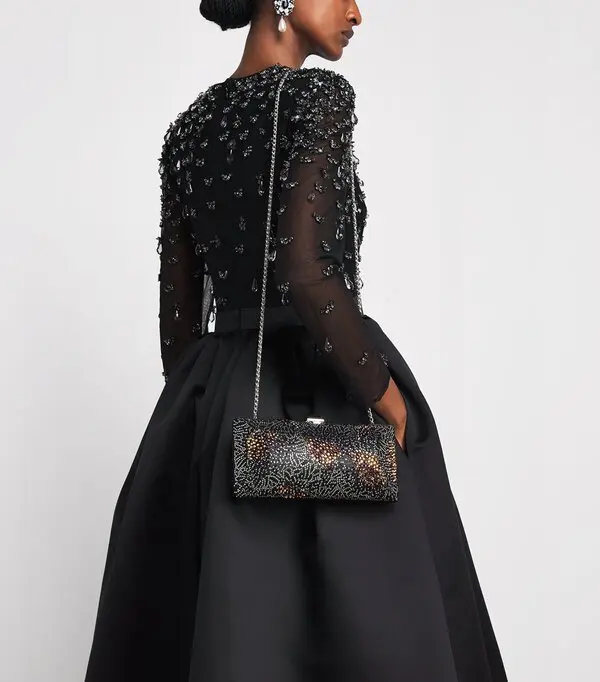 Rodo Suede-effect Embellished Clutch Bag