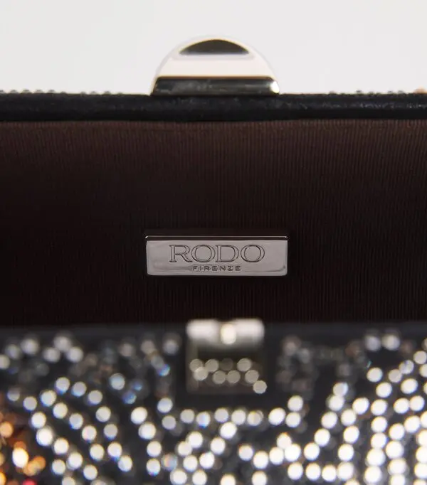 Rodo Suede-effect Embellished Clutch Bag