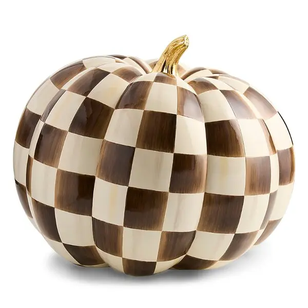 MACKENZIE-CHILDS Chocolate Check Jumbo Pumpkin - Multi