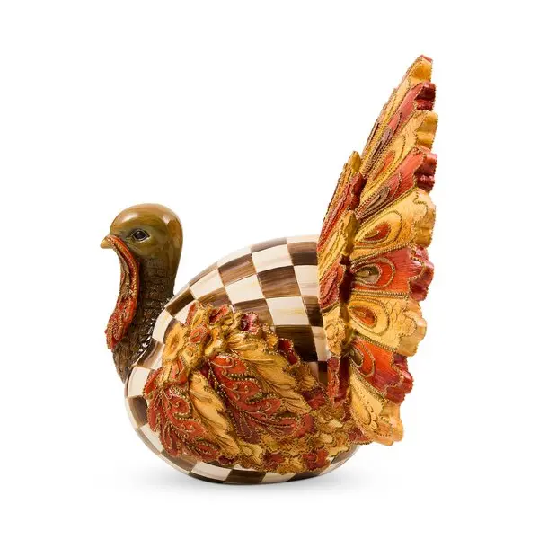 MACKENZIE-CHILDS Harvest Glow Aurora Turkey Figurine