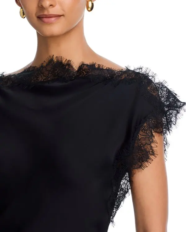 A.L.C. Luna Lace Trim Top - Black