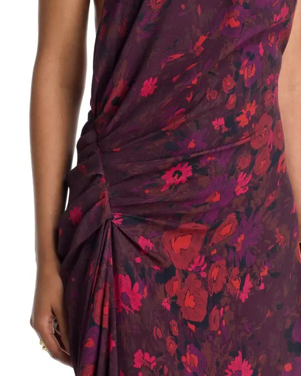 A.L.C. Scarlett Printed Halter Gown - Deep Mulberry