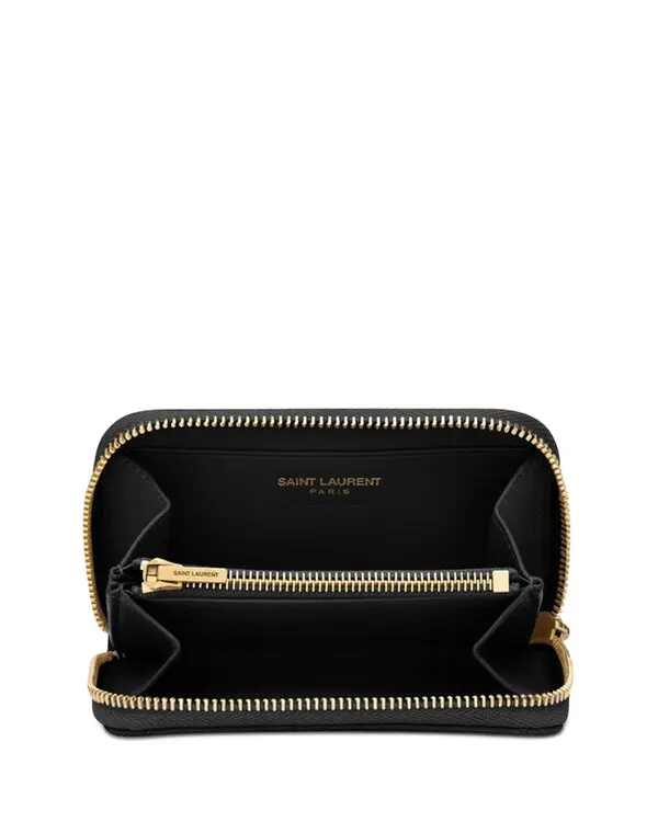 Saint Laurent Cassandre Bijou Change Purse In Grain De Poudre Leather
