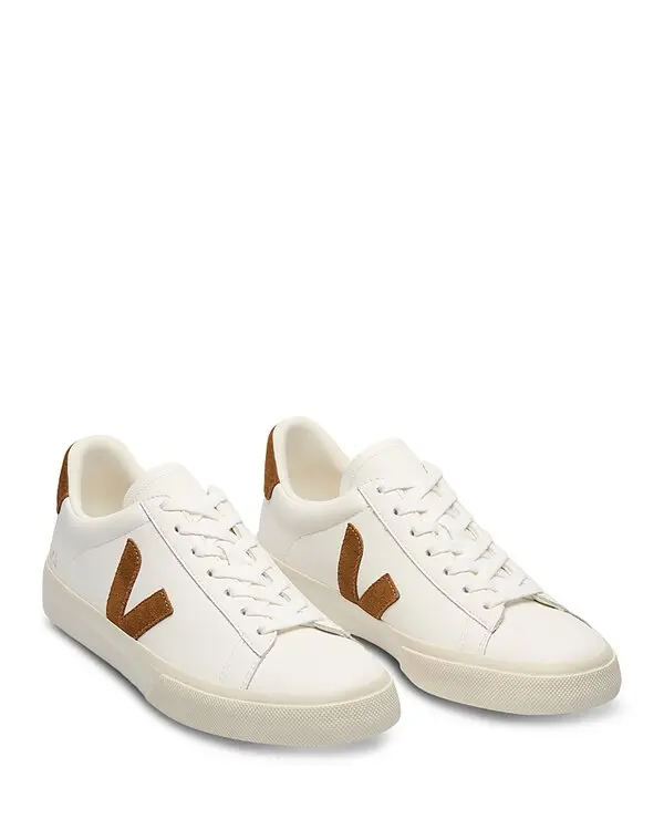 VEJA Campo Low Top Leather Sneakers - White Cognac