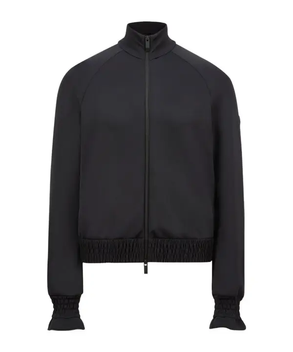 Moncler Logo Patch Zip-up Cardigan - Black