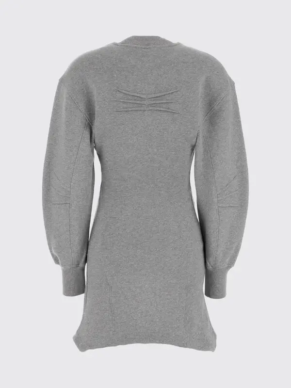 Attico Asymmetrical Mini Sweatshirt Dress In Cotton