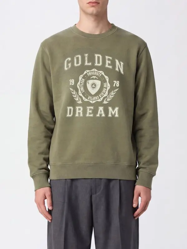 GOLDEN GOOSE Crewneck Cotton Sweatshirt With Contrasting Logo